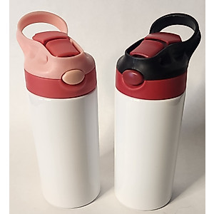 2 pack 12oz sublimation toddler tumblers (Black lid and pink lid)