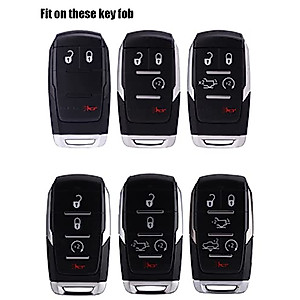 for Dodge TPU Protector Key Fob Cover Case fit for 2022 2021 2020 2019 Dodge Ram 1500 5B Rubber Keyless Entry Key Fob OHT-4882056 (Pink)