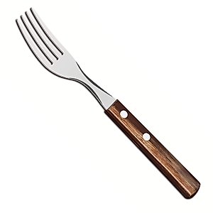 Tramontina 6 pcs Table Fork Dining Kitchen Stainless Steel Treated Wood Handle (Brown)