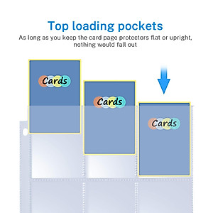 MaxGear 9-Pocket Baseball Card Sleeves, Trading Card Sleeves Pages for 3 Ring Binder, 120 Pack, 1080-Pocket Baseball Card Protectors for Sports Cards, Coupon, Game Cards, Business Cards