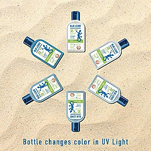 BLUE LIZARD KIDS Mineral Sunscreen with Zinc Oxide, SPF 30+, Water Resistant, UVA/UVB Protection with Smart Bottle Technology - Fragrance Free, Reef Safe Bottle, Unscented, 5 Fl.Oz