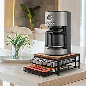 NHZ Coffee Pod Drawer Holder for K cup, 2-Tier Coffee Pod Drawer Holder Organizer, No Assembly Required, K Cup Holder with 72 Capacity Capsule Pods. K Cup Organizer Suit for Home Office,Kitchen