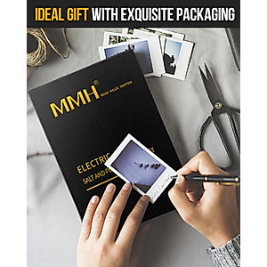 [Upgraded 66g Large Capacity] Electric Salt and Pepper Grinder Set USB Rechargeable with 6-Level Adjustable Coarseness Stainless Steel Automatic Salt n Pepper Mills Shakers Refillable with LED light