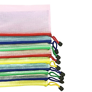 DoTebpa 25 Pcs 5 Colors Small Plastic Zip Document,Clear Plastic Pouch with Zipper for Receipt,Check,Pencil,Mini Tool