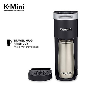 Keurig K-Mini Single-Serve K-Cup Coffee Maker, Black and Keurig Standalone Milk Frother, Black