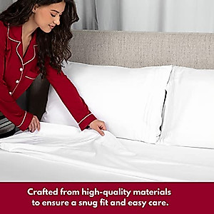 ELONNA - King Size Sheet Set - Breathable & Cooling Sheets - Hotel Luxury Bed Sheets - 1800 Thread Count - Extra Soft - Deep Pockets 16 inch - Wrinkle, Fade, Stain Resistant - 4 PCs (White, King)
