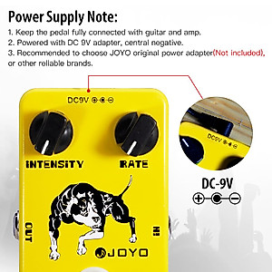 JOYO Tremolo Effect Pedal Beloved Old Amps Photoelectric Tube Circuitry Tremolo for Electric Guitar Effect - True Bypass (JF-09)