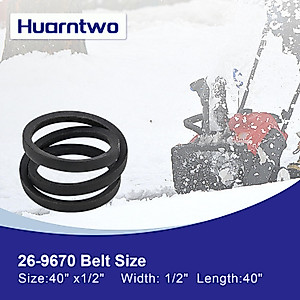 Huarntwo New Replacement 26-9670 Drive Belt for Toro snowblowers (1/2" x 40")