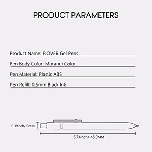 FIOVER 5pcs Gel Pens Quick Dry Ink Pens Fine Point Premium Retractable Rolling Ball Gel Pens Black Ink Smooth Writing for School Office Home
