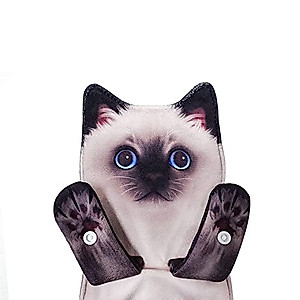 Infaccial Cat Hand Towels for Bathroom Kitchen-Cute Cat Hanging Towel Decorative Animal Washcloths Face Towels Cat Decor-Funny Housewarming Cat Gifts for Cat Lovers (Siamese Cat)