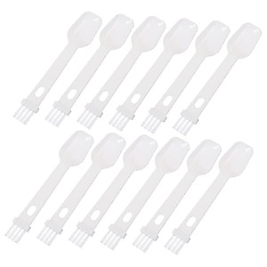 HONMEET 12pcs Grinder Cleaning Brush Milk Powder Spoon Coffee Beans Espresso Cleaning Spoon Brush Coffee Measuring Tea Measuring Spoon Espresso Machine Cleaning Brush Tea Spoon White Pp