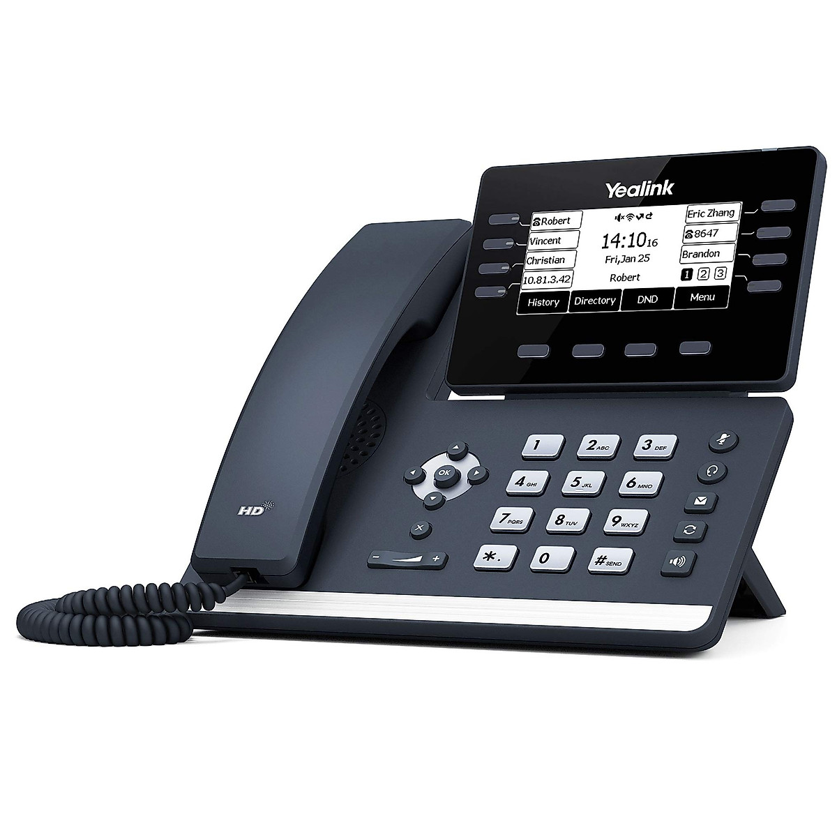 Yealink SIP-T53 IP Phone, 12 VoIP Accounts. 3.7-Inch Graphical Display. USB 2.0, Dual-Port Gigabit Ethernet, 802.3af PoE, Power Adapter Not Included