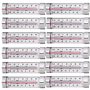 GERUSEA 12 Pack Fridge Refrigerator Freezer Thermometer