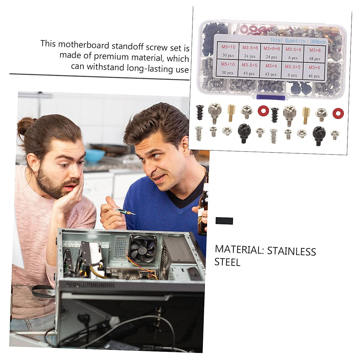 VILLCASE 4 Sets Computer Host Screw Countersunk Head Screw Wood Screws Drilling Screw Computer Supply Assortment Screw Flat Head Machine Screws Laptop Screws Countersunk Bolts Computer Part
