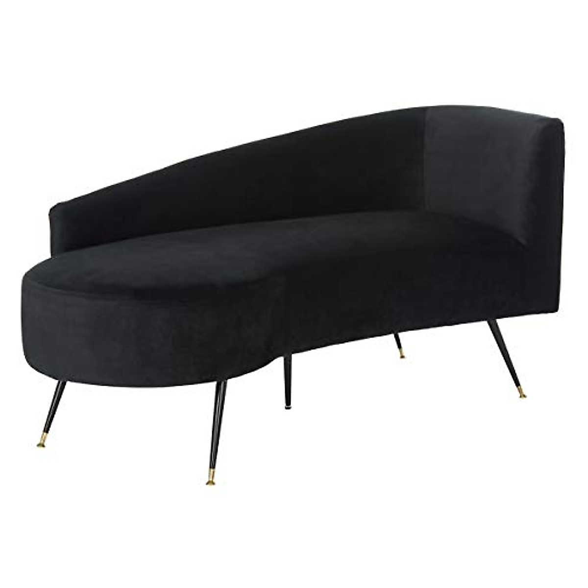 Safavieh Home Evangeline Glam Black Velvet Parisian Settee Loveseat