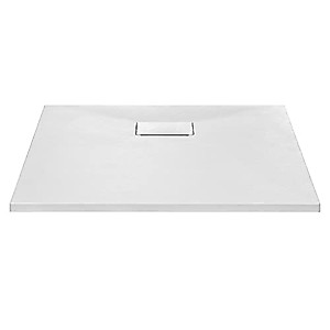 vidaXL Shower Base Tray Home Indoor Plumbing Fixture Hardware Part Skid Resistant Bathroom Base Shower Receptor Tray SMC White 35.4"x31.5"