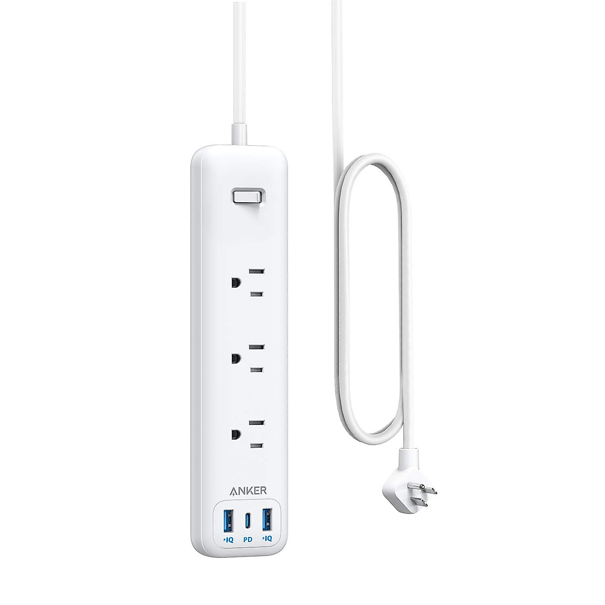 Anker USB C Power Strip with Power Delivery, 3 Outlets and 30W 3 USB (1 USB C, 2 USB A), PowerPort Strip PD 3 with 6ft Long Extension Cord, Flat Plug, for Home, Office, and Dorm Room