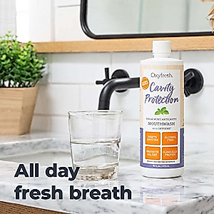 Oxyfresh Cavity Protection Fluoride Mouthwash – Anticavity Mouthwash for Sensitive Teeth – Non-Staining, Alcohol Free – Lasting Fresh Breath. 16 oz.
