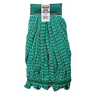 Rubbermaid Commercial Products Microfiber Tube Mop Head Replacement, Medium, 5-Inch Headband, Green, Heavy Duty Industrial Wet Mop For Floor Cleaning Office/School/Stadium/Lobby/Restaurant