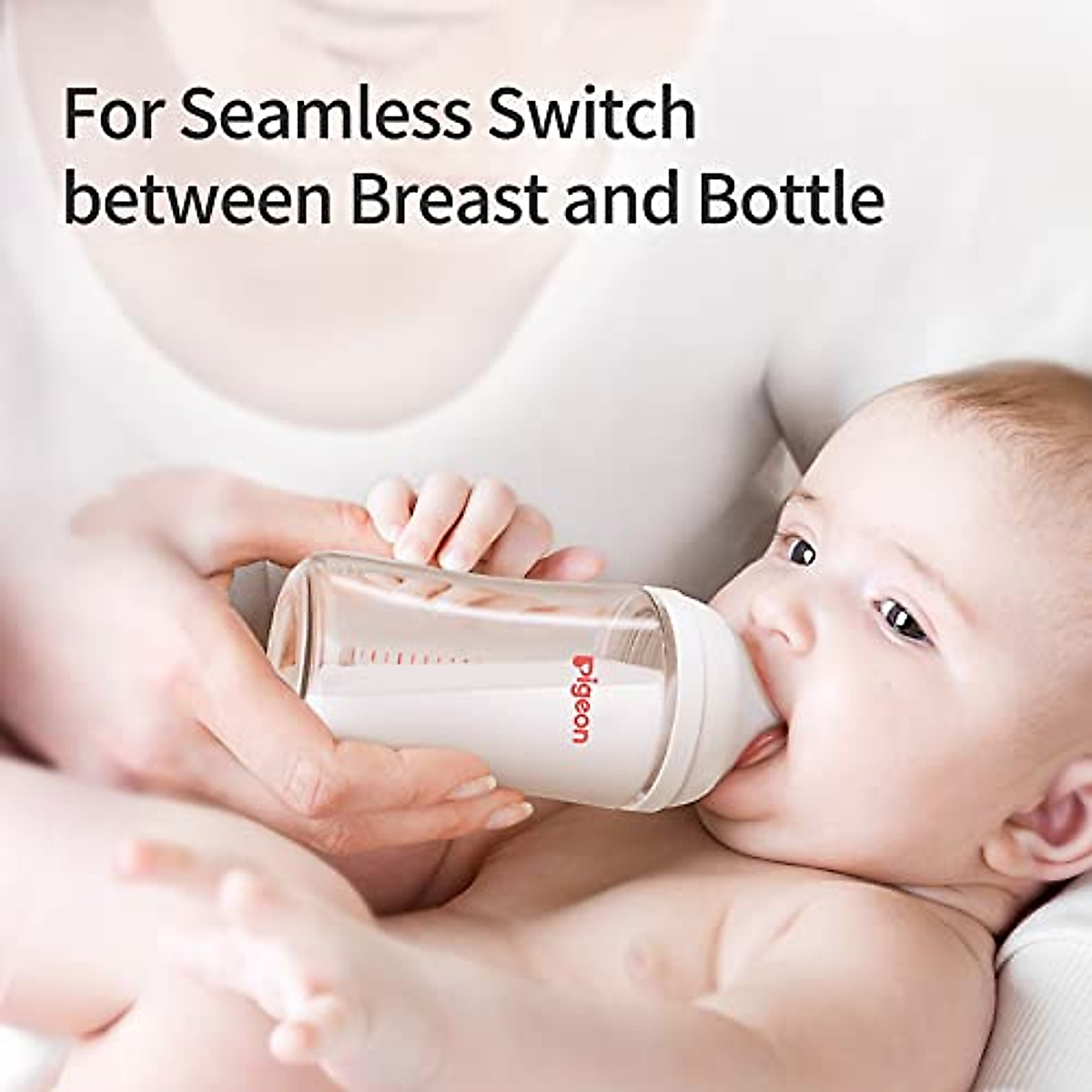 Pigeon Nursing Baby Bottle Wide Neck(Pack of 4, 2 Glass Bottles & 2 PPSU Bottles), Streamlined Body, Natural Feel, Easy to Clean, Heat-Resistant, 8.1Oz