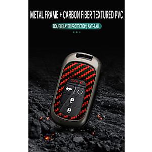 SANRILY Carbon Fiber Pattern Black Smart Key Fob Cover Case Fit for Honda Accord 2022 2023 Civic HR-V CR-V Pilot Sport SI EX EX-L Touring Keyless with Keychain