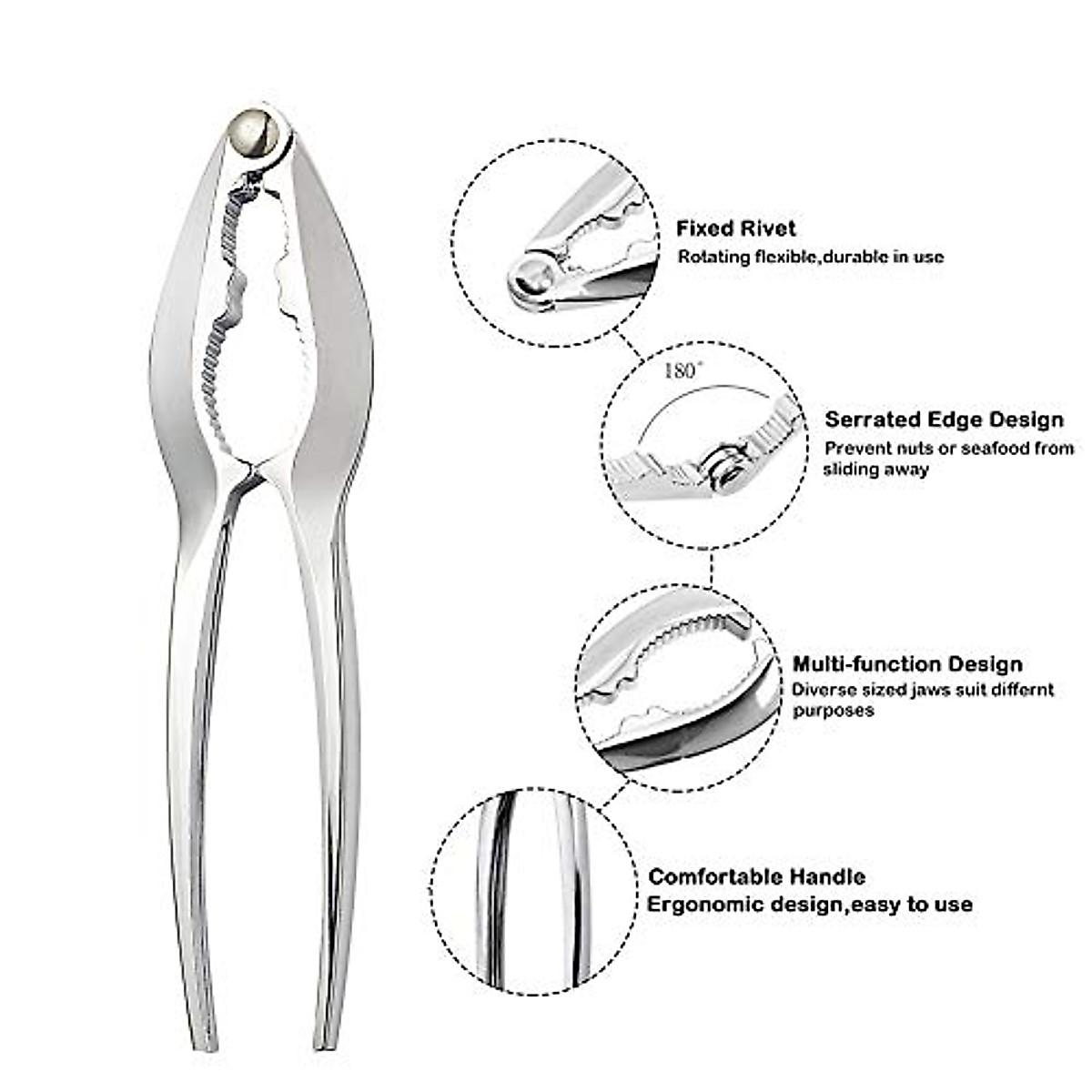 12 Pcs Crab Leg Crackers and Tools Set,mothers day gifts Including 2 Crab Leg Crackers, 4 Lobster Shellers and 6 Crab Forks/Picks