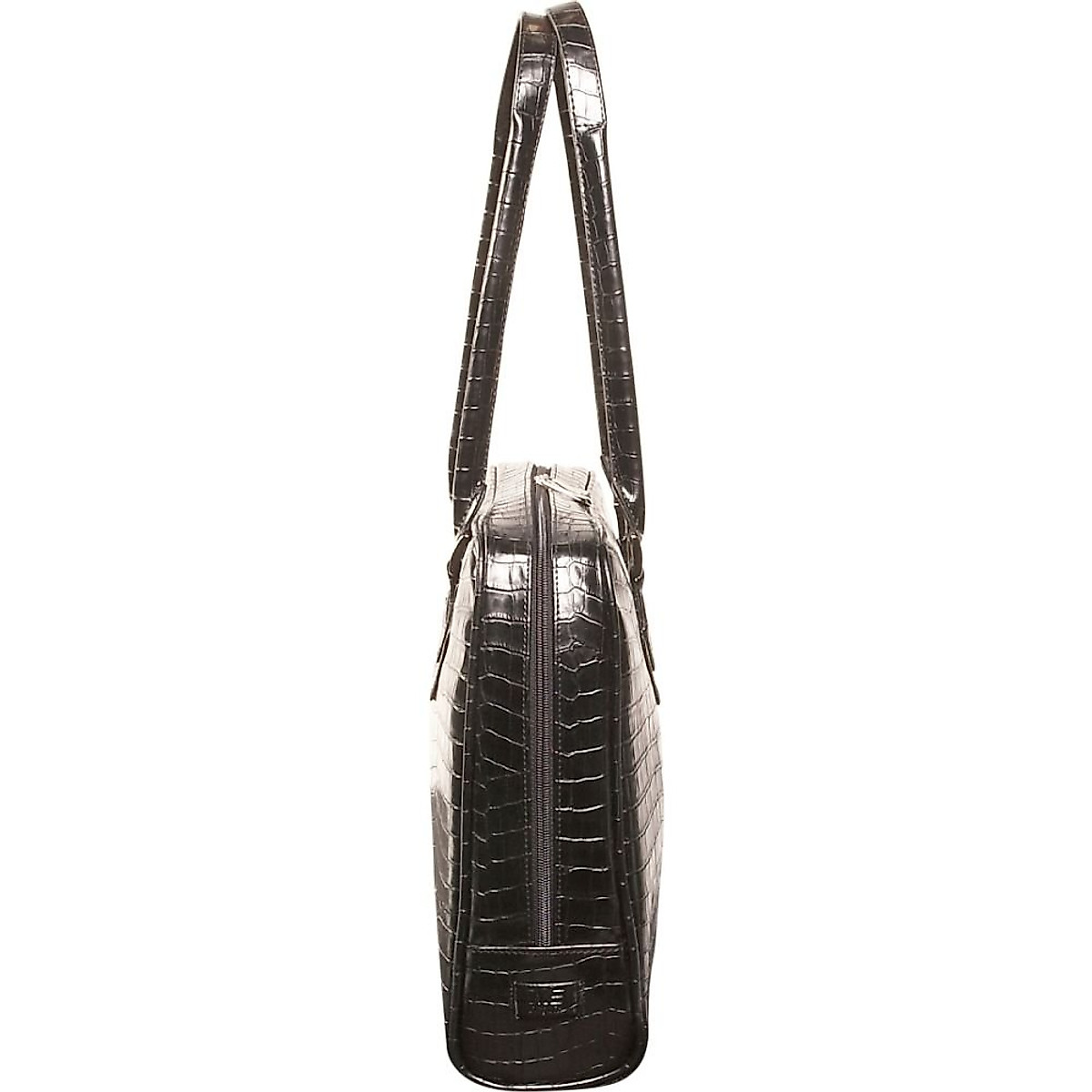 Mobile Edge Women's Black, Milano 15.4 Inch Business Laptop Handbag Faux Croc, Soft Poly-Suede Lining Protection, MEMC1S