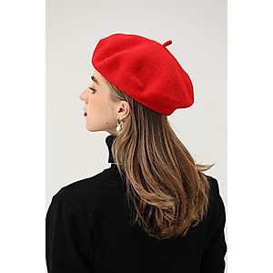 BEYLRZID French Beret-Classic Wool Beret Solid Color Womens Beret Cap Hat