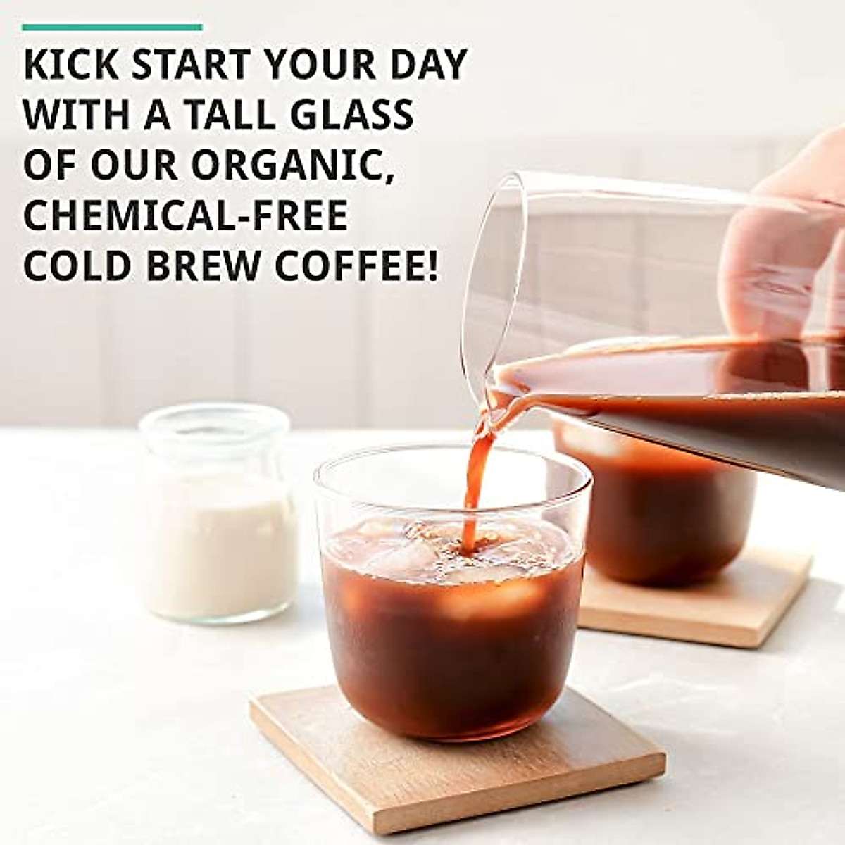 Cold Brew Organic Coarse Ground Flavored Coffee, Vanilla Flavor, Dark Roast, Colombian Supremo, Coarse Grind for Cold Brew Coffee & French Press,1 LB