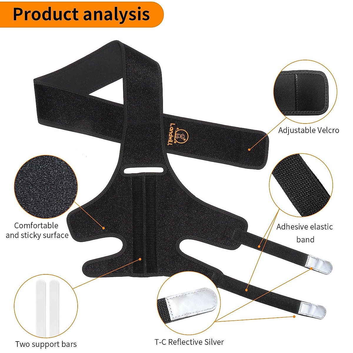 Landwill Dog Knee Brace for Cruciate Ligament Injury Joint Pain Muscle Soreness. Adjustable Dog Leg Brace, Dog Support Brace,Dog Hind Leg Support.(Black L)