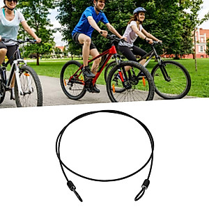 Outdoor Travel Security Cable Lock, Cycling Sports Internal Steel Wire and External Plastic Security Loop Cable bike Scooter Lock (Black)