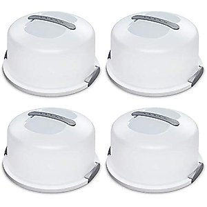 STERILITE 2008004 White, Pack of 2 Cake Server, Fits Sizes, Clear