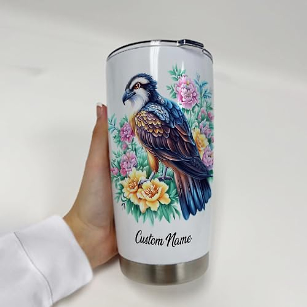 Ospreys Gifts, Personalized Tumbler with Ospreys Animal’s Name – Custom Cup for Animal Lovers, Gift for Women, Men, Boys, Girls, Gift for Birthdays & Christmas, 20oz Steel Coffee Cup iJ63aL