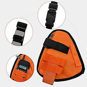LSENG Radio Chest Harness Shoulder Radio Holster Chest Pack Adjustable Single Radio Pouch Two-Way Radio Holster for Motorola Radios and BAOFENG Walkie Talkies etc. (Orange)