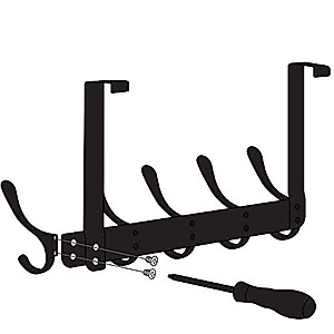 WEBI Over The Door Hook 5 Coat Hooks,Over The Door Towel Rack,Door Hanger Over Door Coat Rack for Hanging Towels,Clothes,Back of Bathroom,White