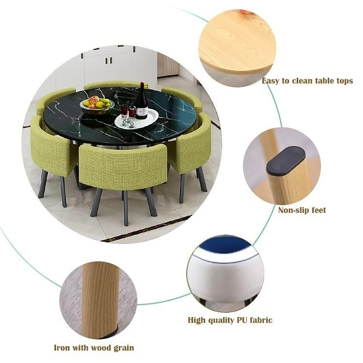 EpuzeR Dining Office Reception Conference Table Meeting Table,Table Boardroom Seminar Negotiation Table Meeting Room Table for Office Conference Room(Black)