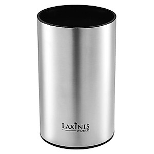 Stainless Steel Kitchen Utensil Holder, Kitchen Caddy, Utensil Organizer, Round Shape Utensils Crock, 7" by 4.3" (utensils not included)