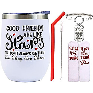 Birthday Gifts for Friends,Birthday Gifts for Friends Female,Christmas Gifts,Good Friends are Like Stars Gifts,Gifts for Female Friends,Best Friend Tumbler,Friendship Mug,Birthday Present for Friends