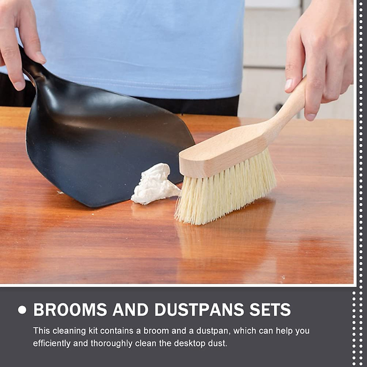 Kichvoe 1 Set Desktop Broom Kitchen Dustpan Broom Dustpan Mini Dustpan Small Broom and Dustpan Broom with Dustpan Feed Shovel Portable Mini Broom and Dustpan Household Pet Broom