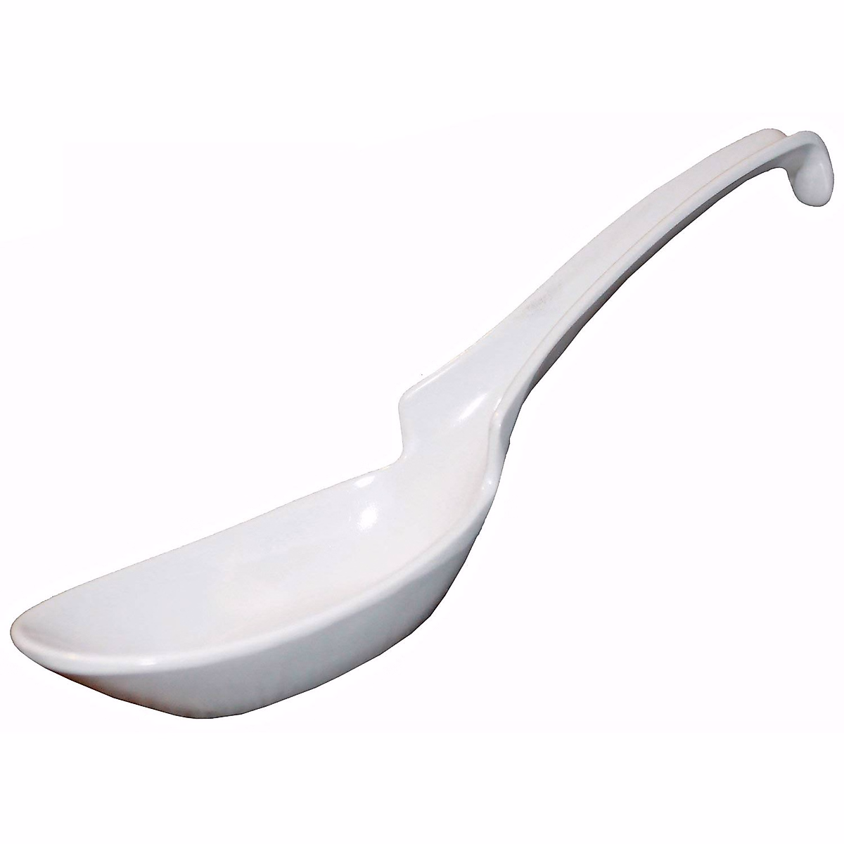 JapanBargain, Japanese Soup Spoons with Hook Chinese Spoons Wonton Spoons Ramen Spoons Ladle Style Soup Spoons, White Color, 3 Pack