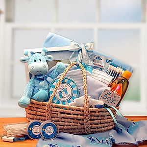 Our Precious Baby Boy New Baby Gift Basket Blue - New Baby Gift Basket