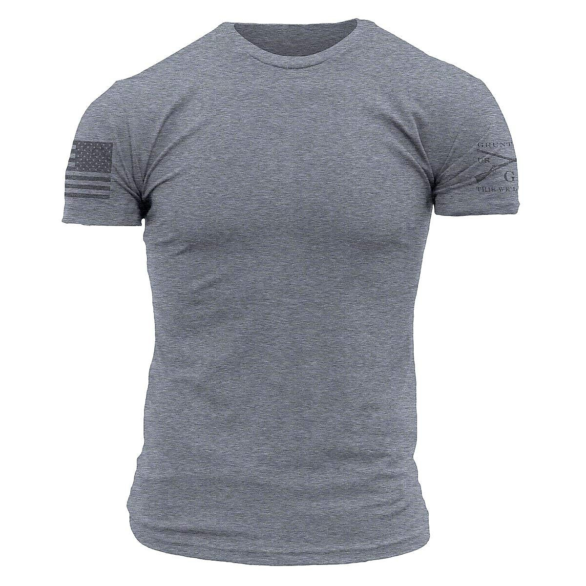 Grunt Style Ghost Basic Crew Men's T-Shirt (Ghost Dark Heather Grey, Small)
