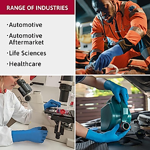 Microflex SafeGrip SG-375 Extra Thick Disposable Latex Gloves for Life Sciences, Automotive w/ Textured Fingertips - Large, Blue (Box of 50)