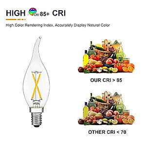 12V E12 LED Candelabra Light Bulbs - Soft Warm 2700K 2W (Only for 12 Volt DC/AC)- Small Candle Base - 25W Equivalent Low Voltage Flame Tip LED Bulb for RV, Backyard Shed - 4 Pack