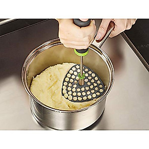 Joseph Joseph Delta Folding Potato Masher Stores Flat Space Saving Locking, One-Size, Gray/Green