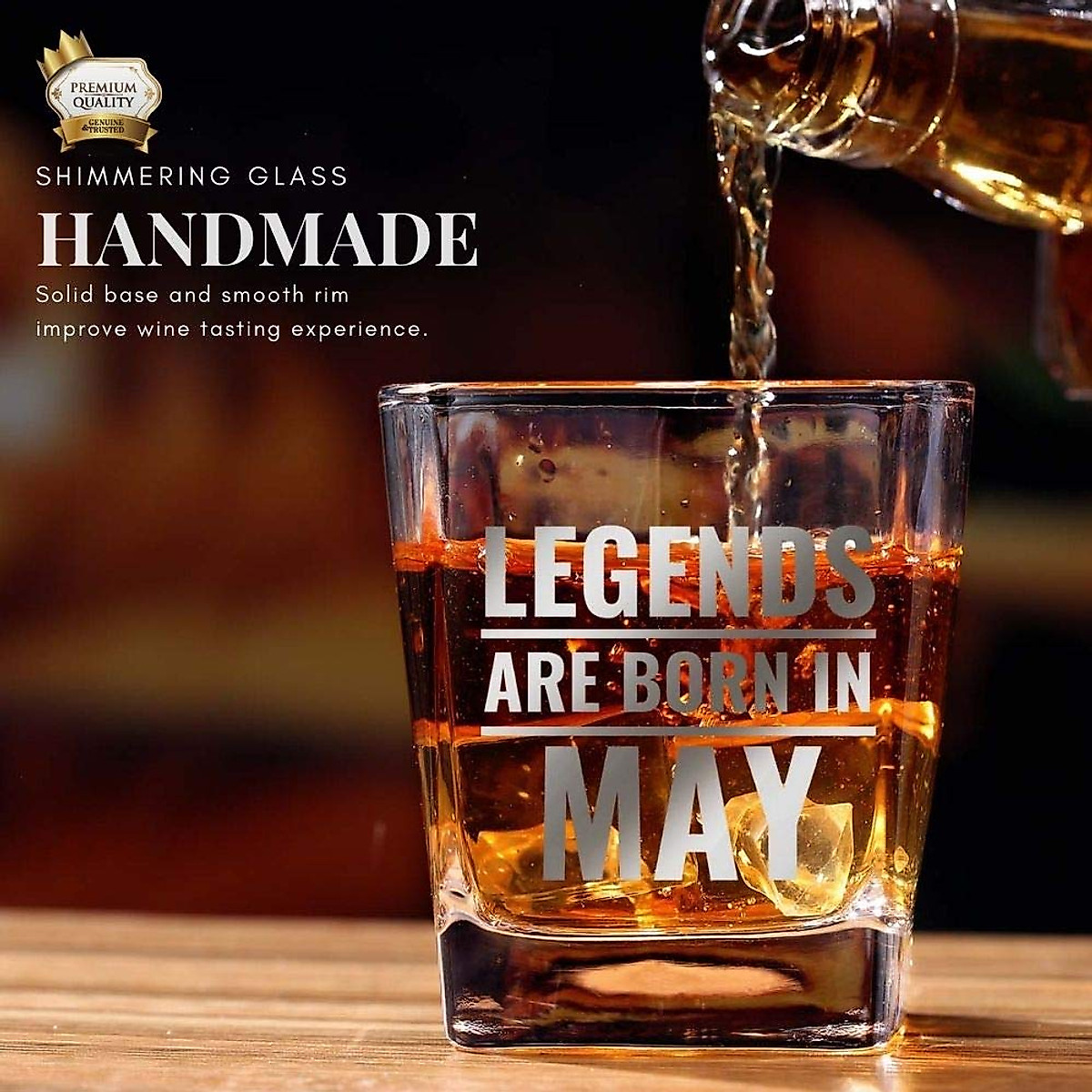 Onebttl Funny Birthday Gifts for Men&Him, Father's Day Gifts for Dad, Dad Gifts from Daughter/Son–Birthday Whiskey Glass for Boyfriend, Best Friends, Coworkers, Husband, Brother, Uncle, Boss - May