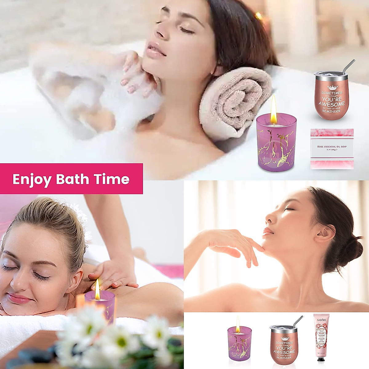 VIVADORN Birthday Gifts for Women, Relaxing Spa Gift Basket Set, Mom, Sister, Female Friends, Coworker, Wife, Girlfriend, Daughter, Unique Gifts for Women Who Have Everything