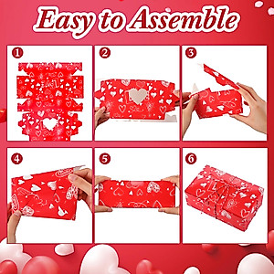 Glenmal 100 Pcs Mother's Day Bakery Treat Boxes Heart Cookie Boxes with Gift Cards and Rope 7.8x4.7x2.75'' Cupcake Containers with Window Dessert Gift Containers for Wedding Birthday Party