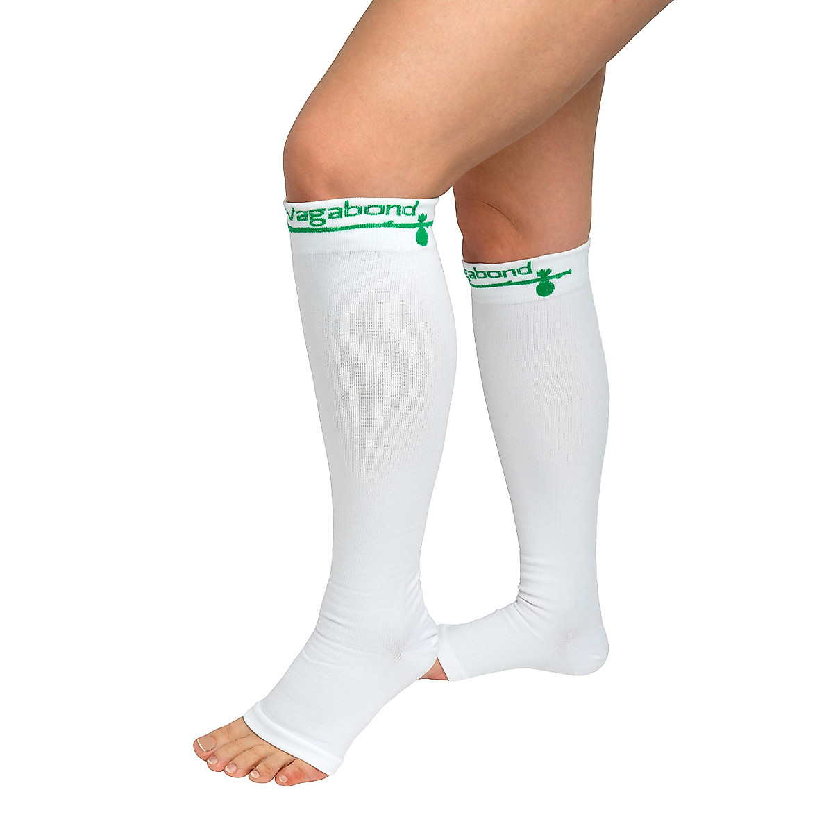 Vagabond 3XL and 2XL Wide Calf Toeless Compression Socks -15-20 mmHg for Fatigue, Pain, Leg Swelling, Comfy Compression (White, 3X-large)