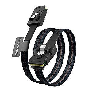 OIKWAN Internal Mini SAS to Mini SAS Cable, SFF8087 36 Pin to SFF8087 36Pin Data Cable Male Cord for Server, Raid Controller, SAS/SATA HBA, Data Storage System-2.6FT